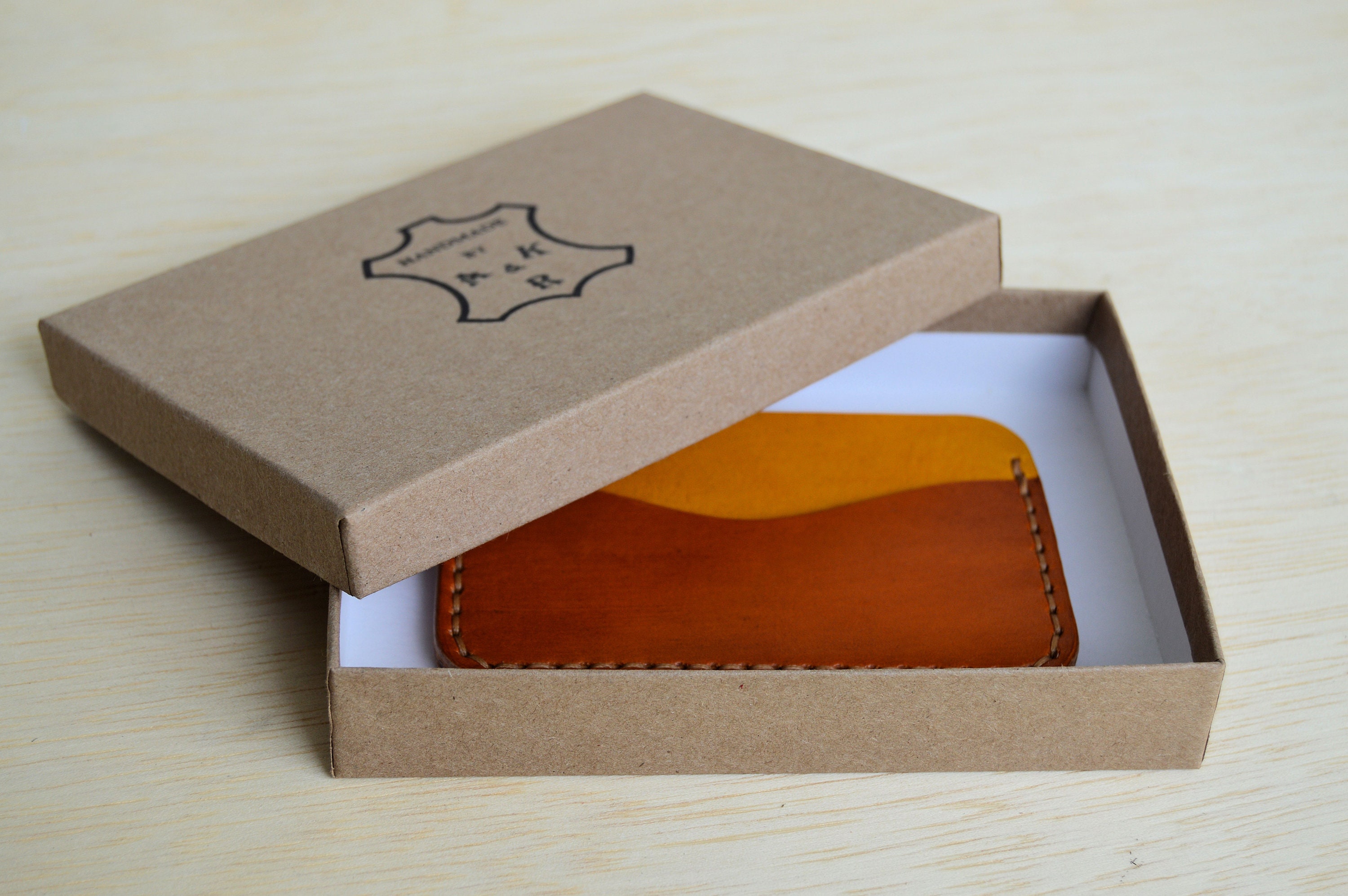 Mini Wallet Genuine Leather Veg Tan 100% Handmade Minimalist Wallet - Etsy