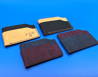 Mini Wallet Full Grain Genuine Leather 100% Handmade Minimalist Wallet ...