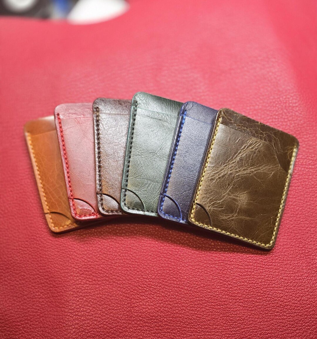 Mini Wallet Full Grain Genuine Leather 100% Handmade Minimalist Wallet ...
