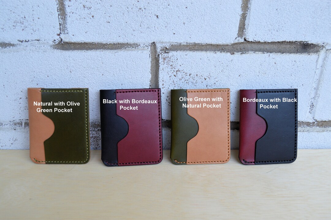 Mini Wallet Genuine Leather Veg Tan 100% Handmade Minimalist Wallet - Etsy