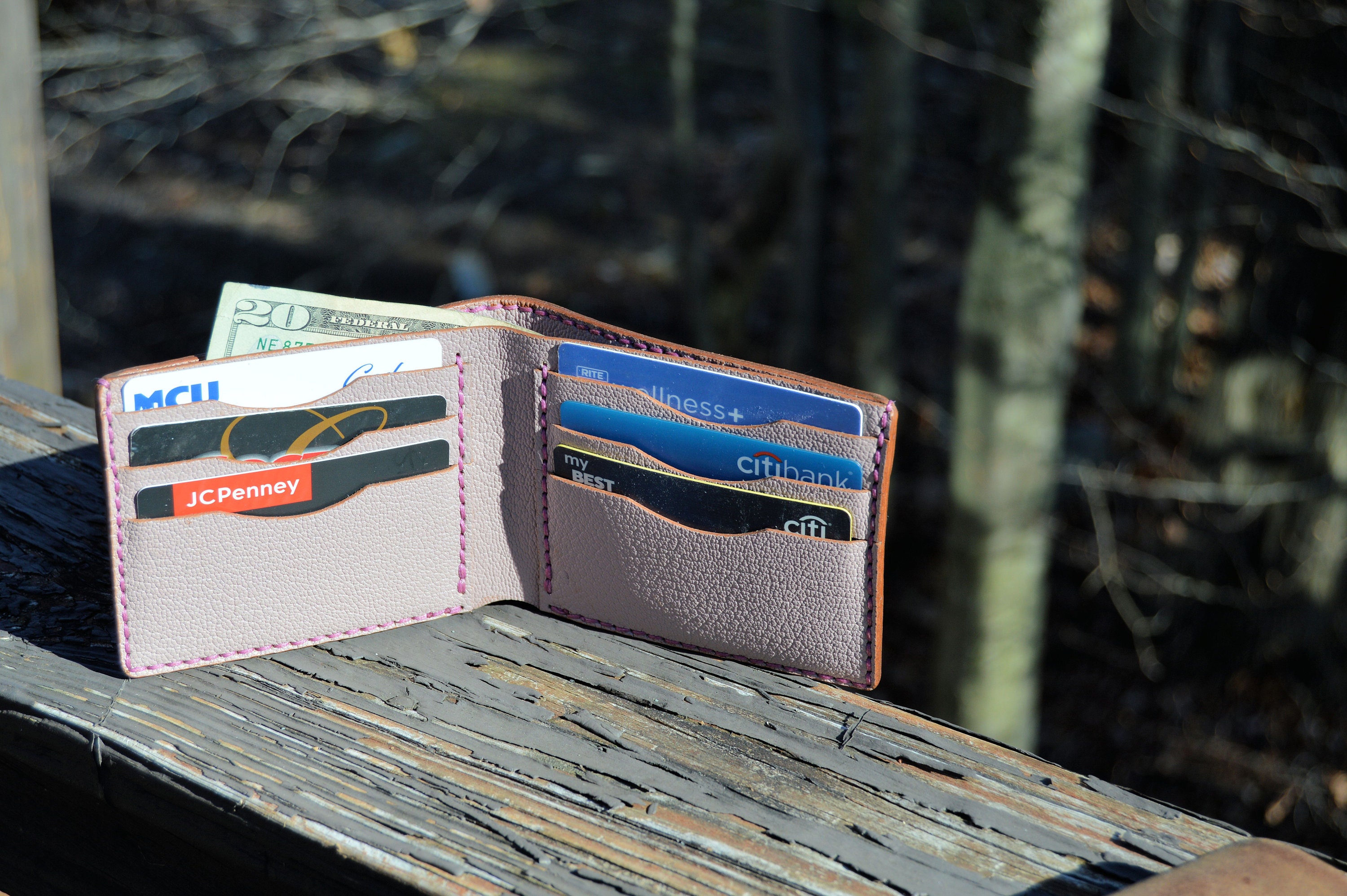 Bi-fold Wallet Genuine Leather Goatskin 100% Handmade Wallet for Men - Etsy