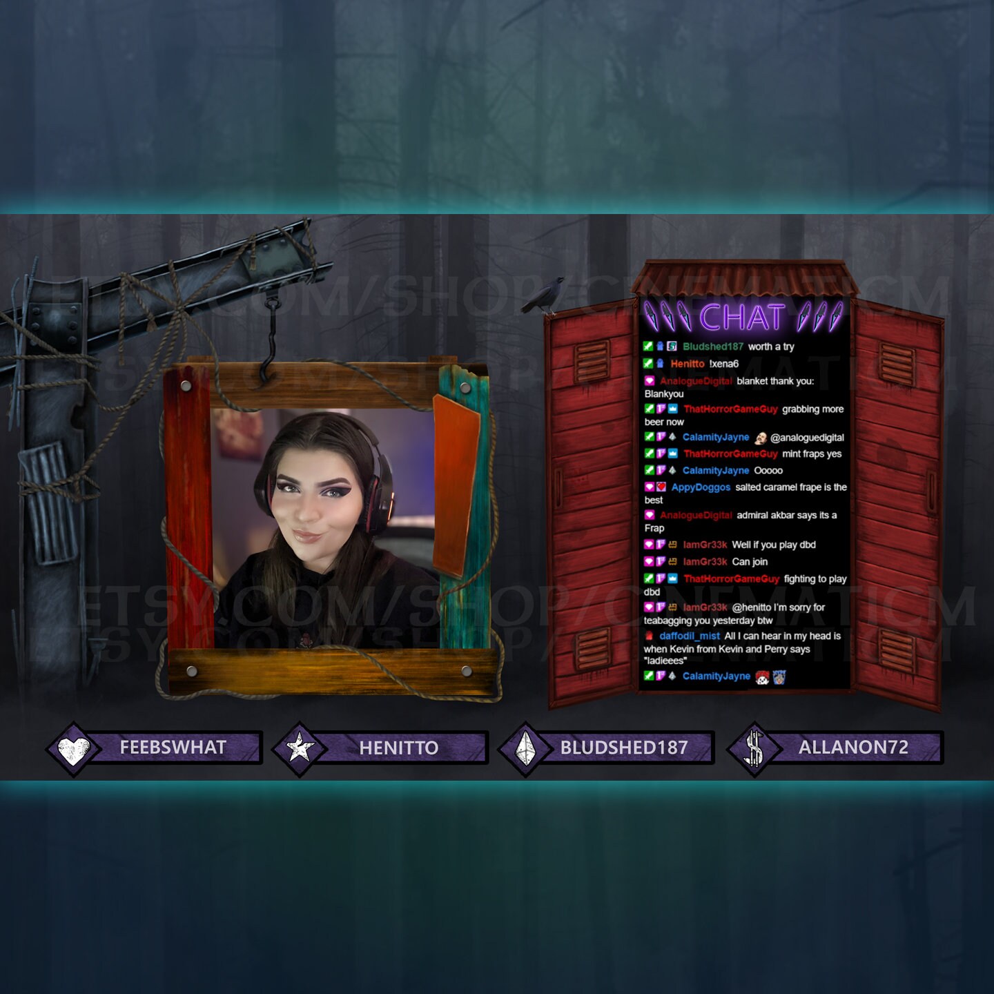 Dead by Daylight Overlay ANIMATED Twitch Stream Pack | Horror Twitch ...