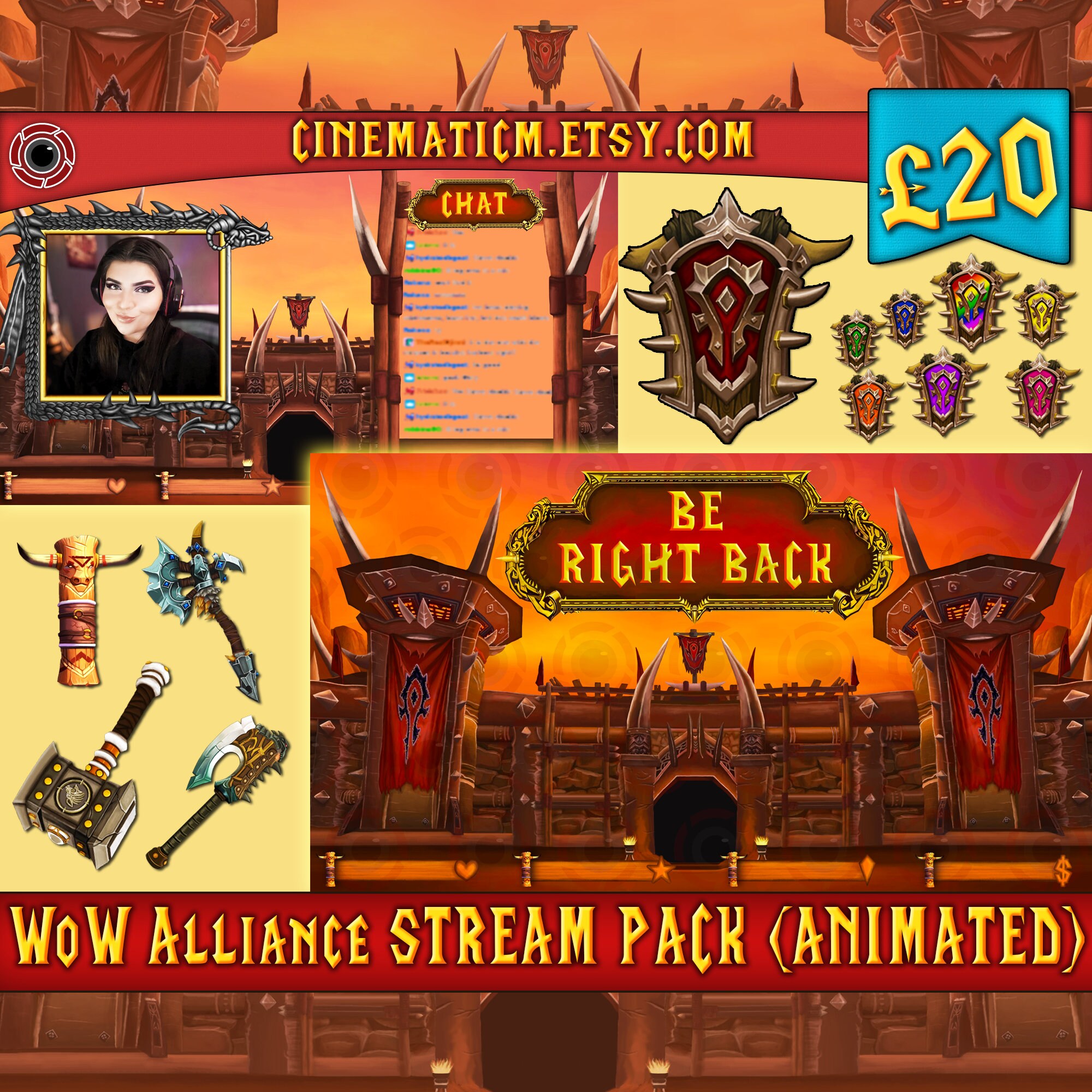 World of Warcraft Horde Twitch Stream Pack ANIMATED - Etsy