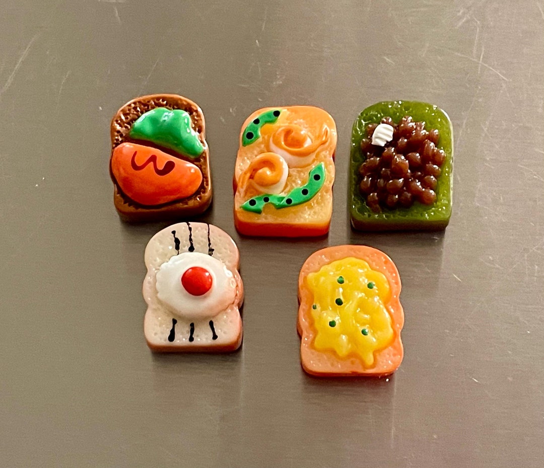 Food Magnets / Cute Refrigerator Magnets / Toast Magnets / Breakast ...