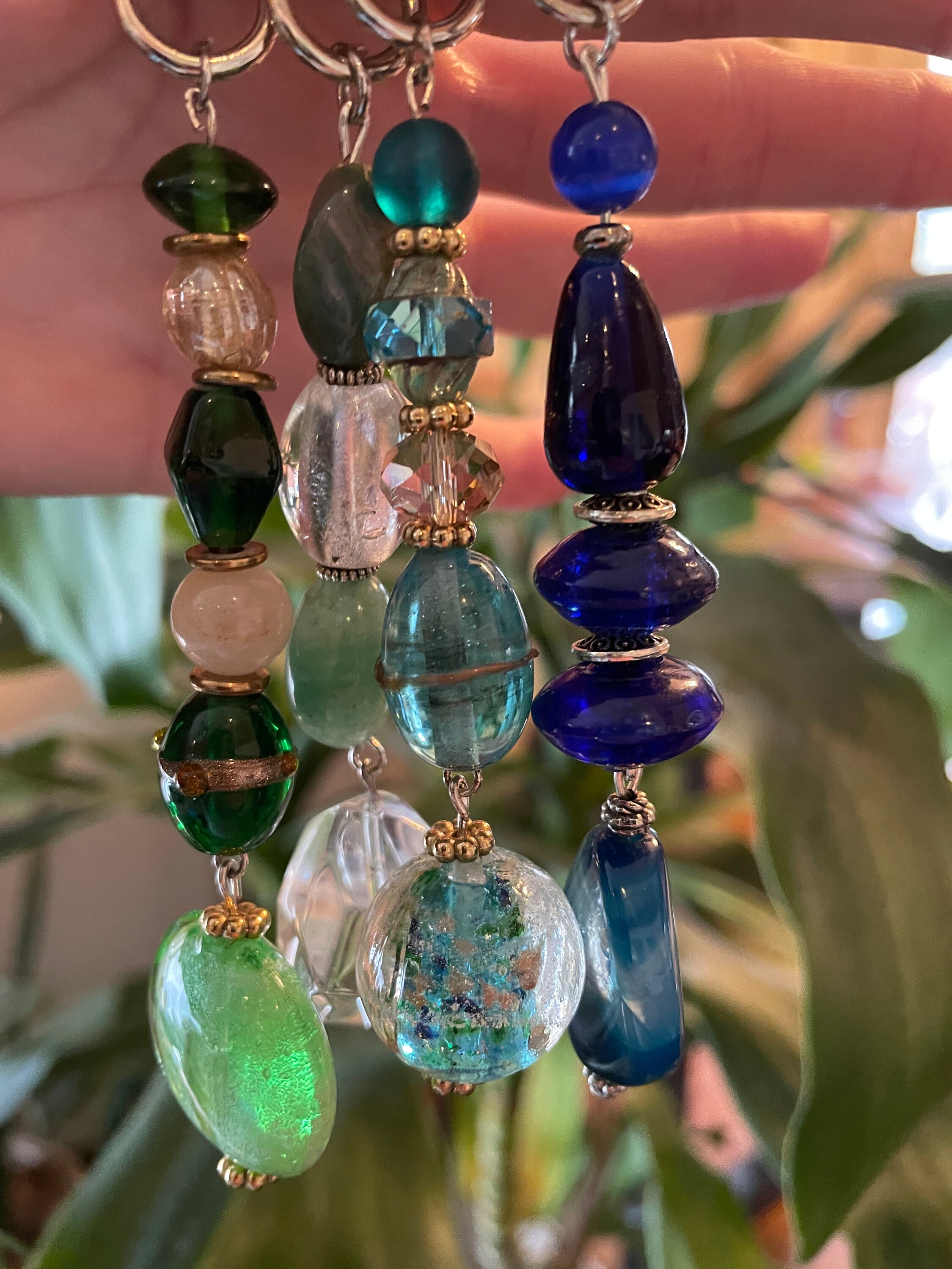 Vintage Bead Keychain / Fancy Beaded Keychain / Unique Glass Bead ...