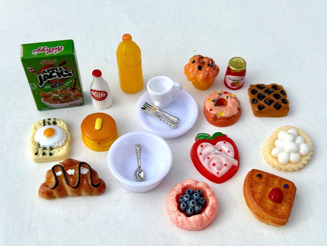 Miniature Breakfast Food / Mini Eggs, Waffles, Pancakes, Muffin, Yogurt ...