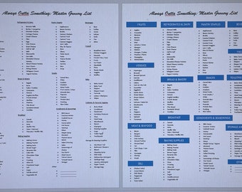 Master Grocery List Printable - Etsy