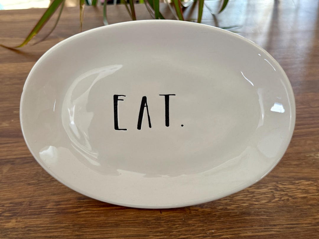 Rae Dunn EAT Plate / Pedestal Stand / Mini Serving Tray / Decorative ...