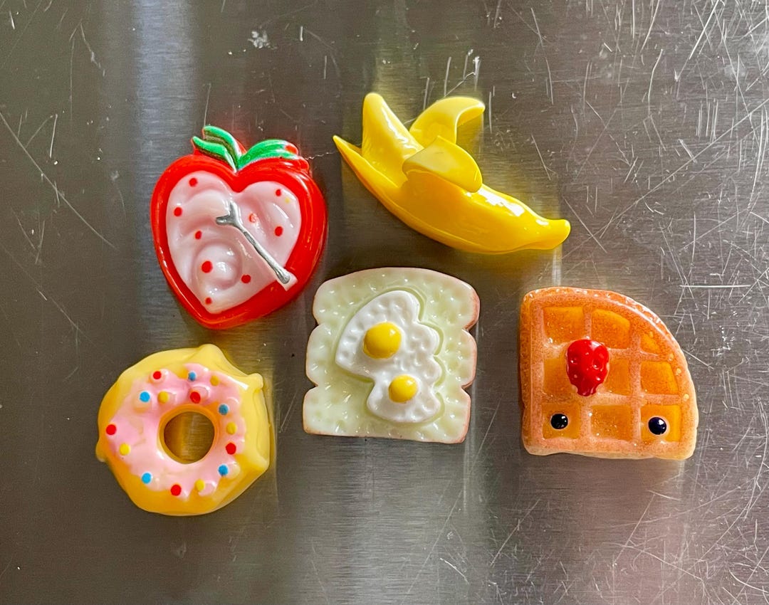 Food Magnets / Cute Refrigerator Magnets / Breakfast Foods Magnet Set ...