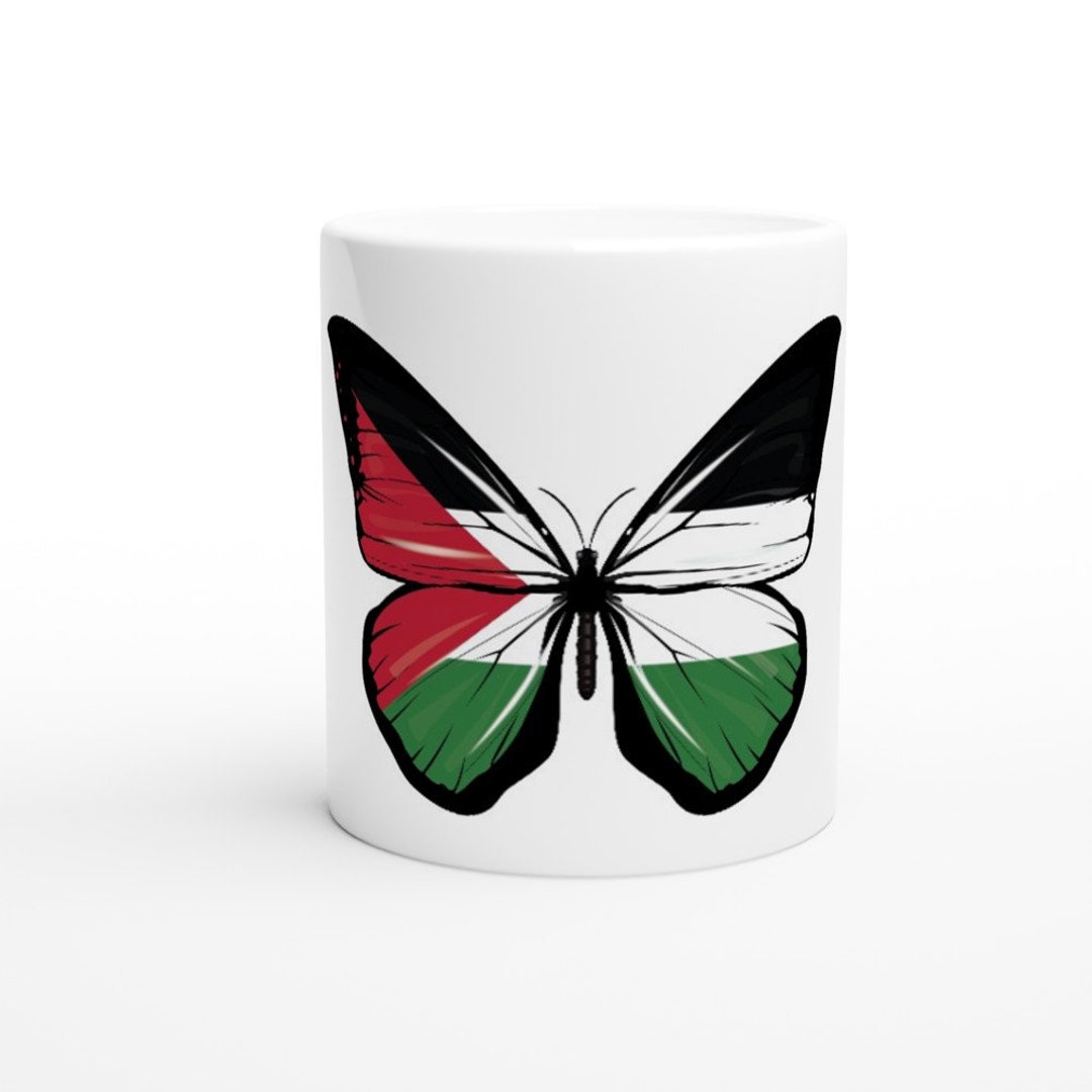Palestine Flag Butterfly Gaza Cupwhite 11oz Ceramic Mug - Etsy