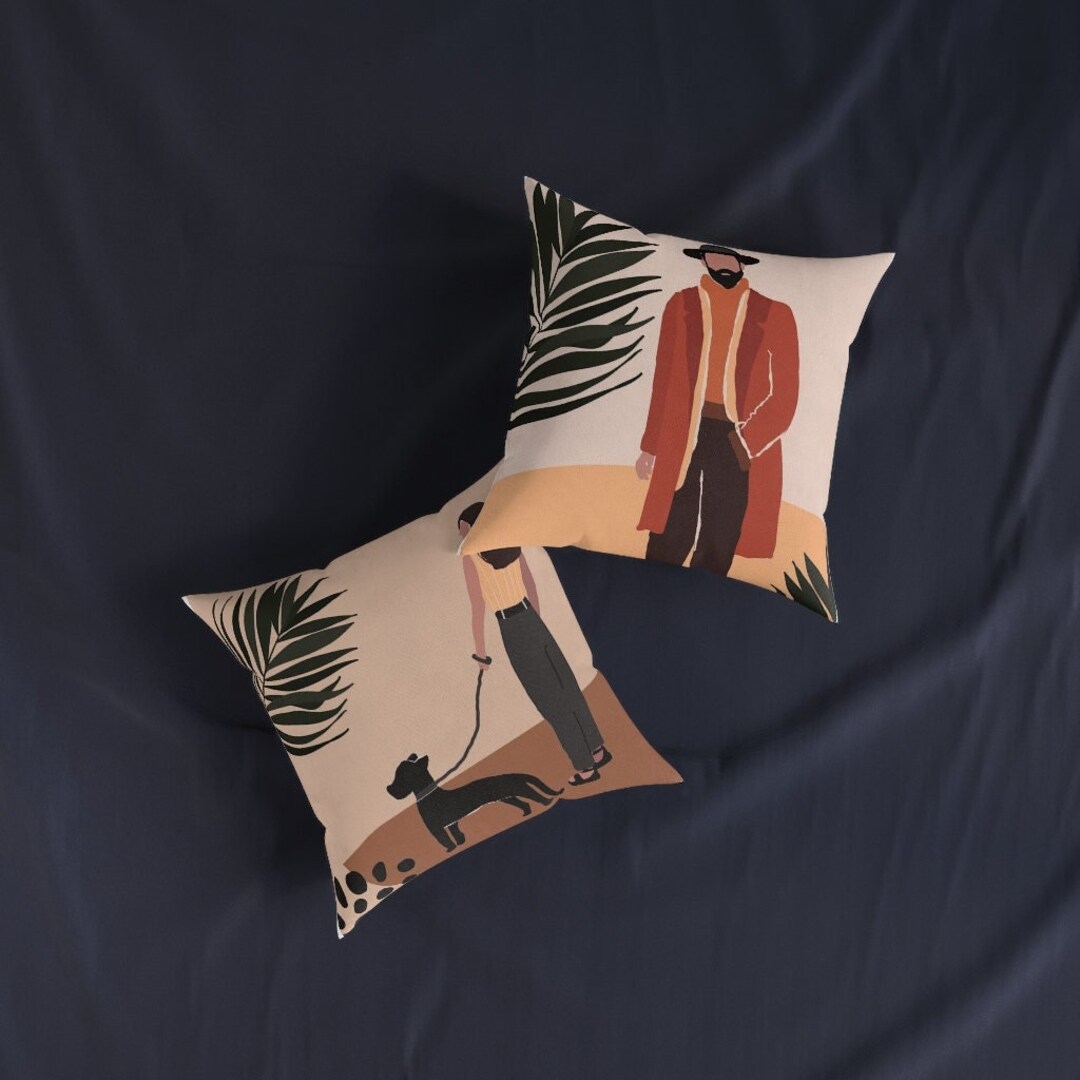 Square Pillow With Cover Different Two Sides Prints, 2 Sizes - Etsy