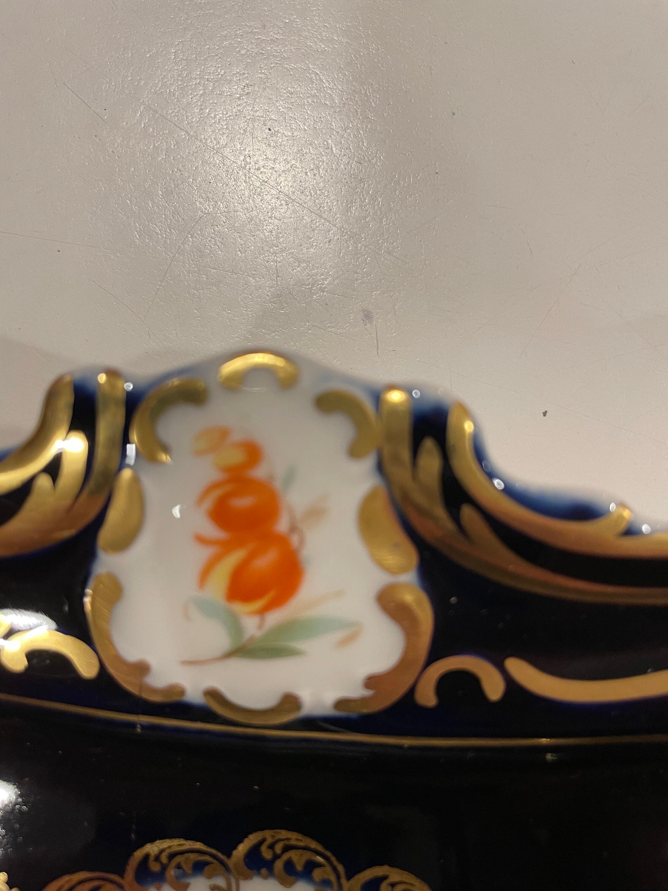 Vintage Bavarian Lindner German Dessert Plate Cobalt Blue Square ...