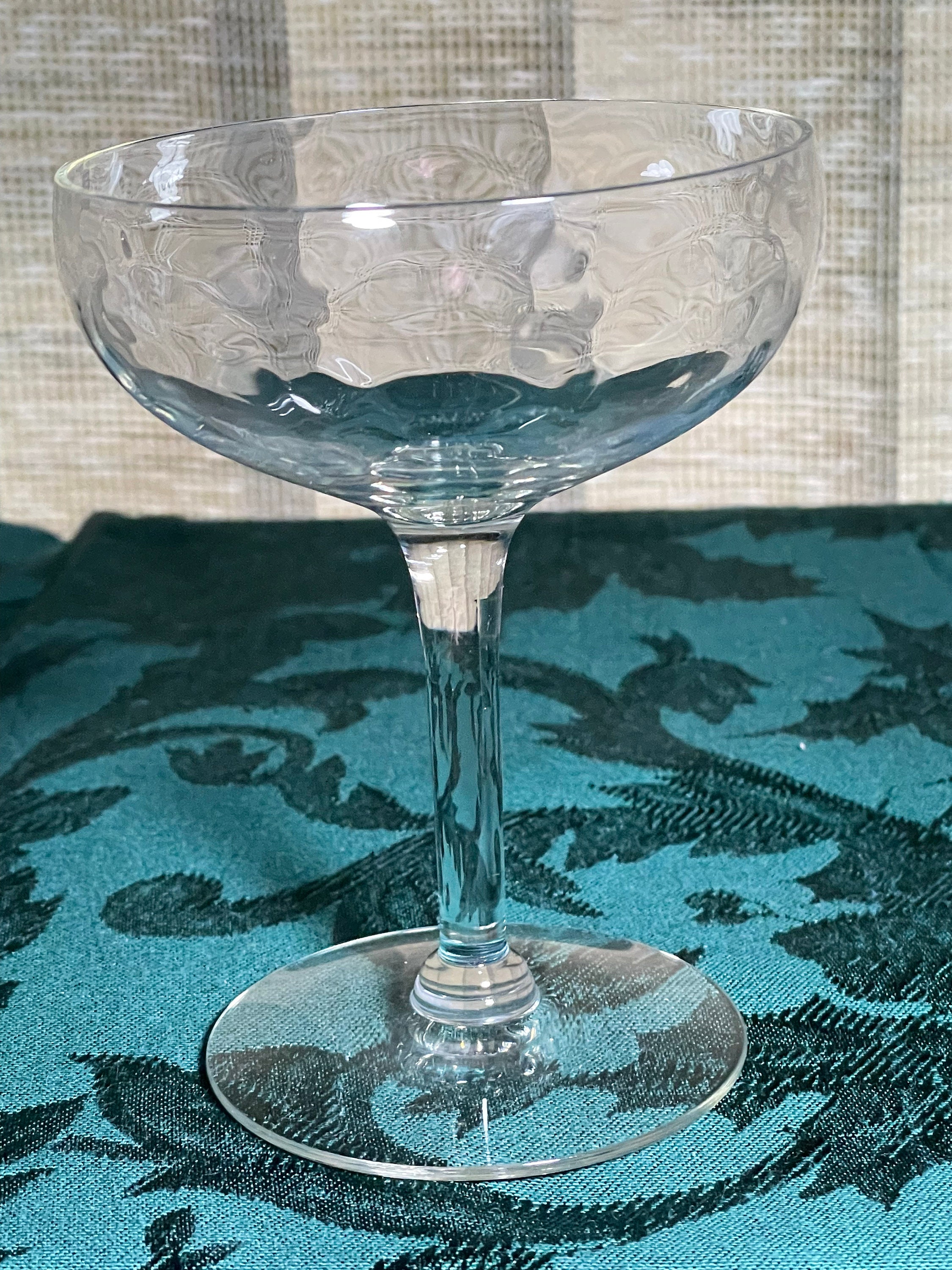 Set of 6 Vintage Coupe-style Champagne Glasses With Hammered Finish - Etsy