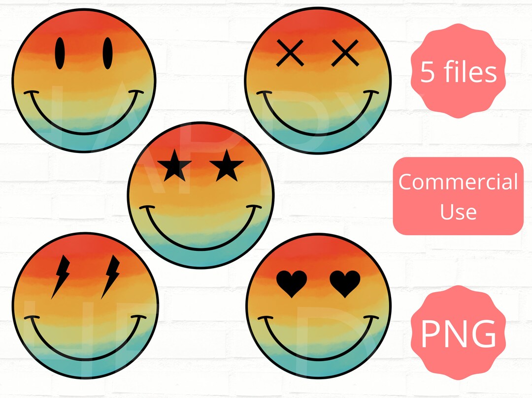 Rainbow Smiley Png Smiley Face Png Happy Face Png Emoji Clipart Retro ...