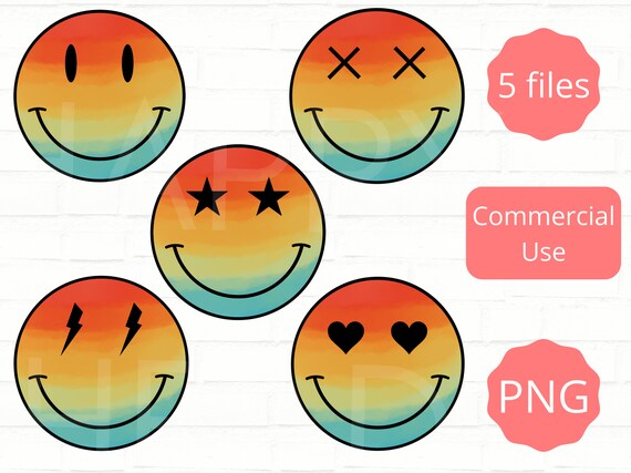 Rainbow Smiley Png Smiley Face Png Happy Face Png Emoji - Etsy Canada