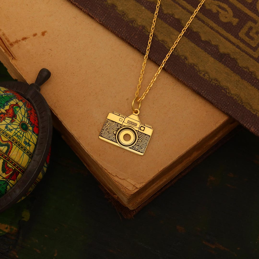 Camera 14k 18k Real Gold Necklace - Camera Lover Pendant - Artistic ...