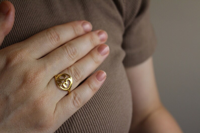 Om Ring 14k 18k Real Gold Ohm Ring Dainty Om Ring Yoga - Etsy