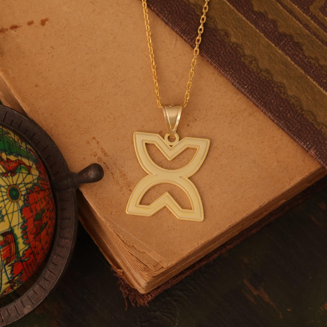 14k - 18k Solid Gold Fawohodie Pendant: Adinkra Symbol Necklace - Etsy