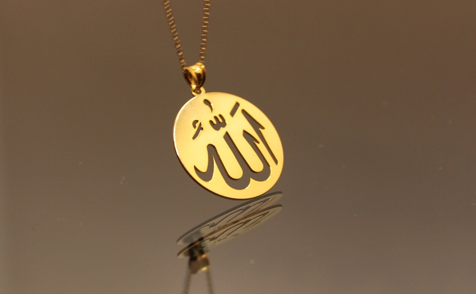 Allah 14k 18k Real Gold Necklace Pendant Gold Religious | Etsy