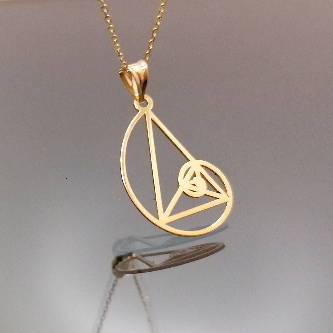 Fibonacci Necklace 14k 18k Solid Gold Sacred Geometry - Etsy