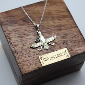 Faravahar Ahura Mazda 925 Sterling Silver Necklace - Silver Zoroastrian ...