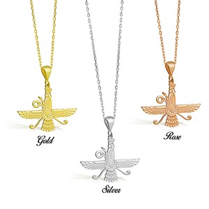 Faravahar Ahura Mazda 925 Sterling Silver Necklace - Silver Zoroastrian ...