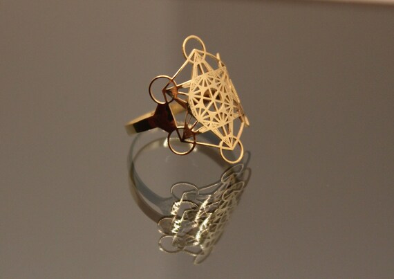 Metatron's Cube Ring 14k 18k Real Gold Special Desing - Etsy