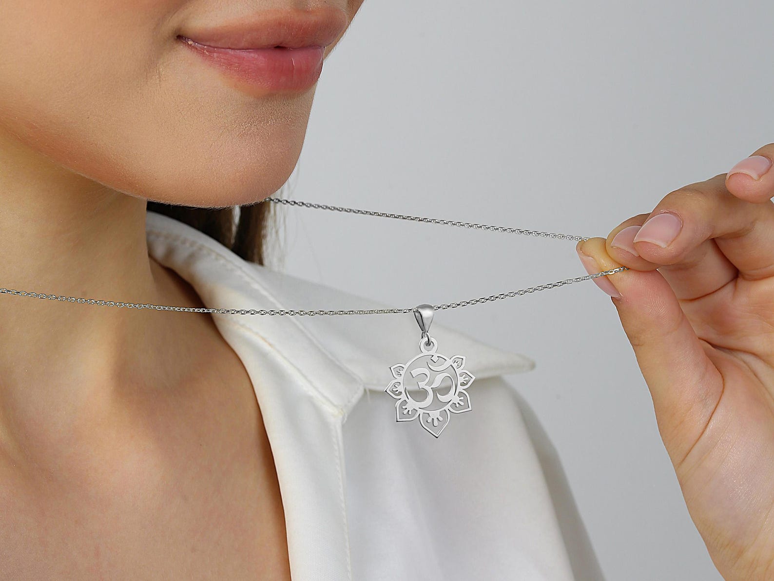 Ohm Om 925 Sterling Silver - Sacred Geometry Pendant - Yoga Jewelry - Etsy