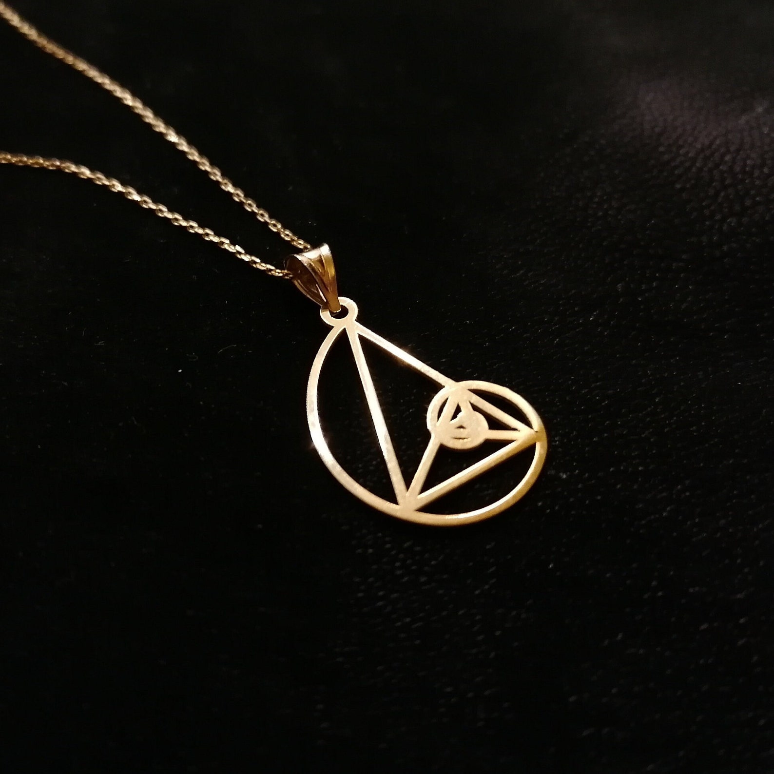 Fibonacci Necklace 14k 18k Solid Gold Sacred Geometry - Etsy