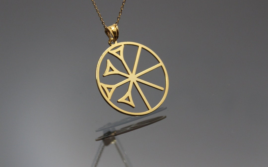 Anu 14k 18k Solid Gold Pendant Cuneiform Necklace Sumeria - Etsy