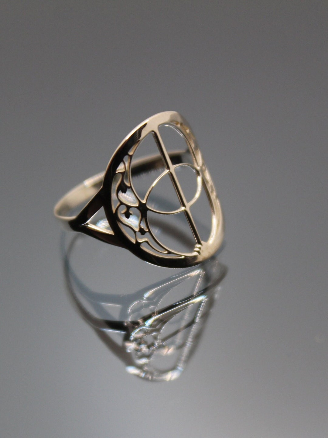 Vesica Pisces Ring 925 Sterling Silver Vesica Pisces Symbol Silver in ...