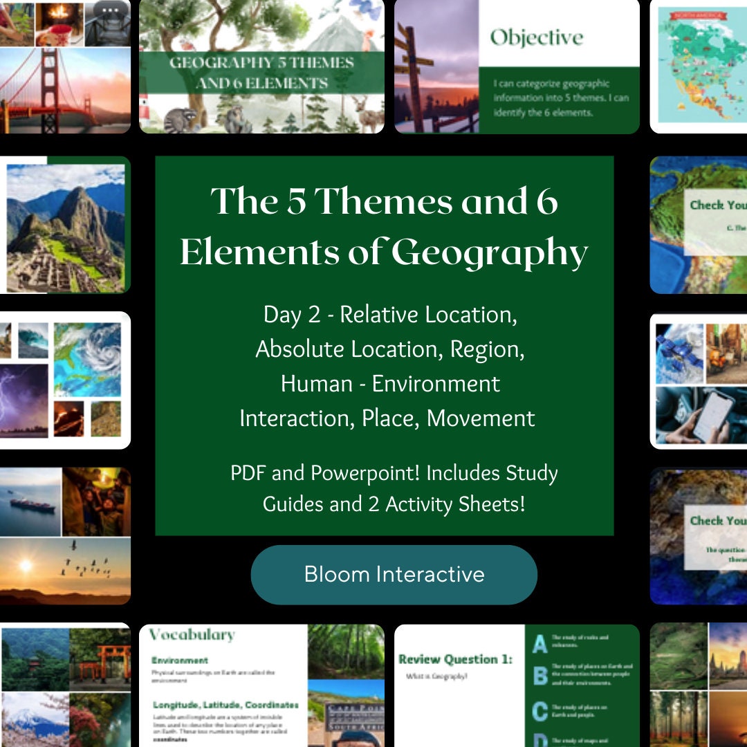 Six Elements and Five Themes of Geography Power Point - Etsy