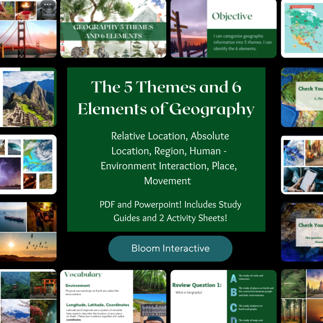Six Elements and Five Themes of Geography Power Point - Etsy