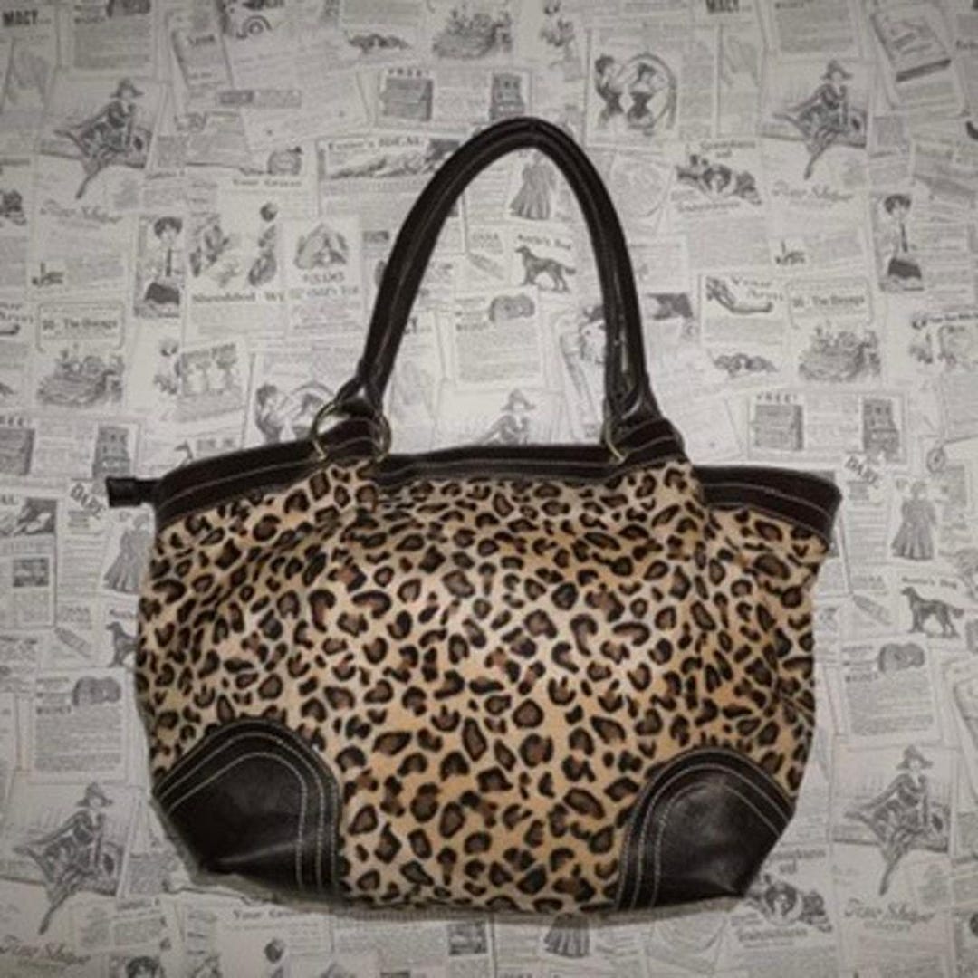 Vintage Y2K Gene Calf Hair 2000s Leopard Print Leather Purse - Etsy