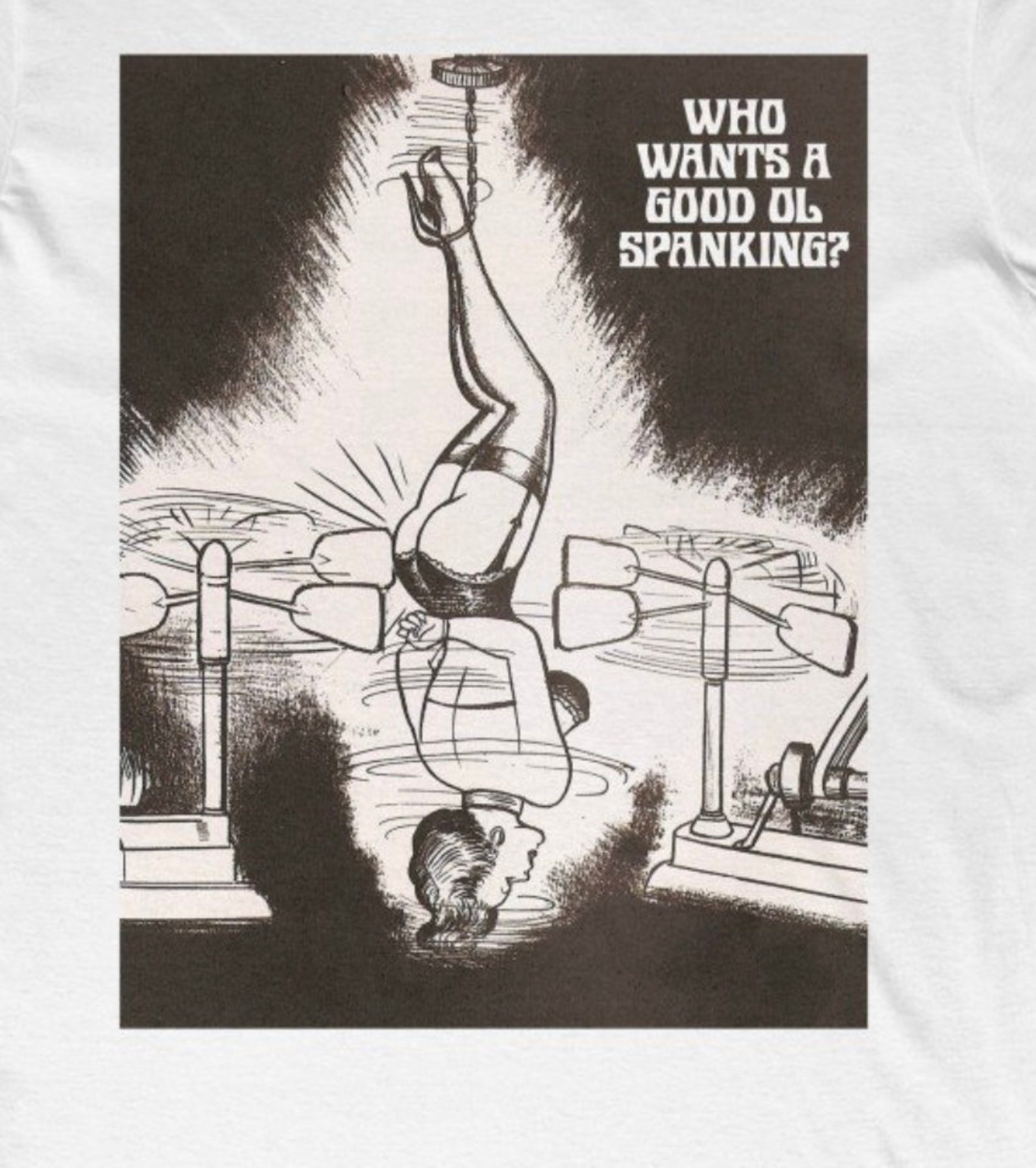Vintage Style Pin Up Girl Spanking Machine Tee Etsy