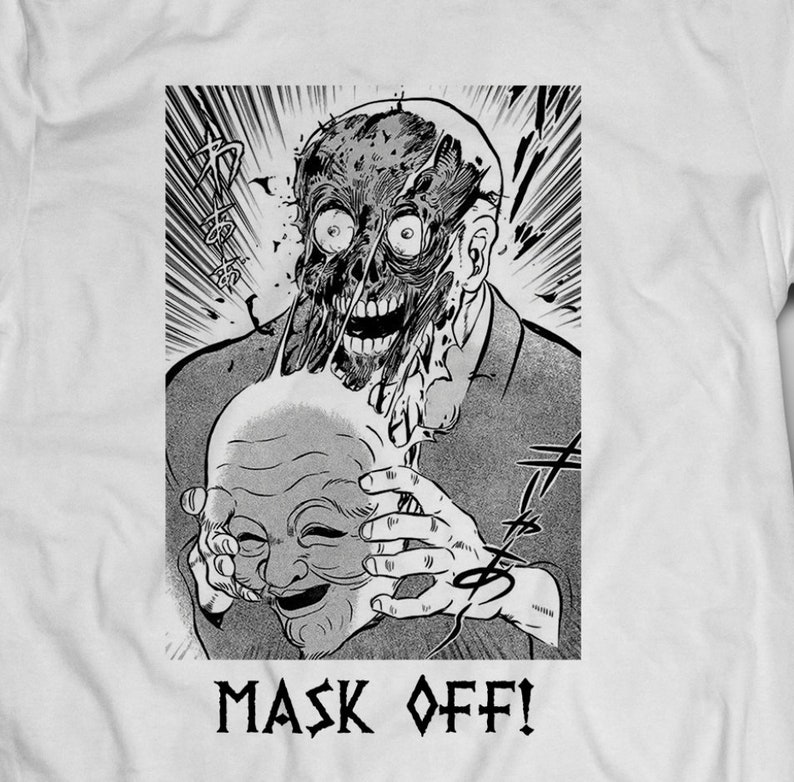 Japanese Style Anime Horror Goth Mask off Tee - Etsy