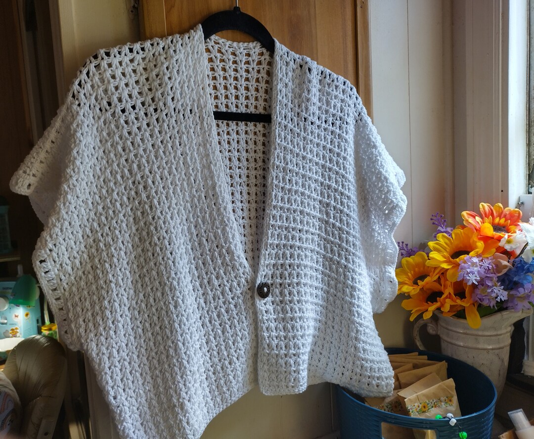 Crochet Mesh Crop Cardigan - Etsy