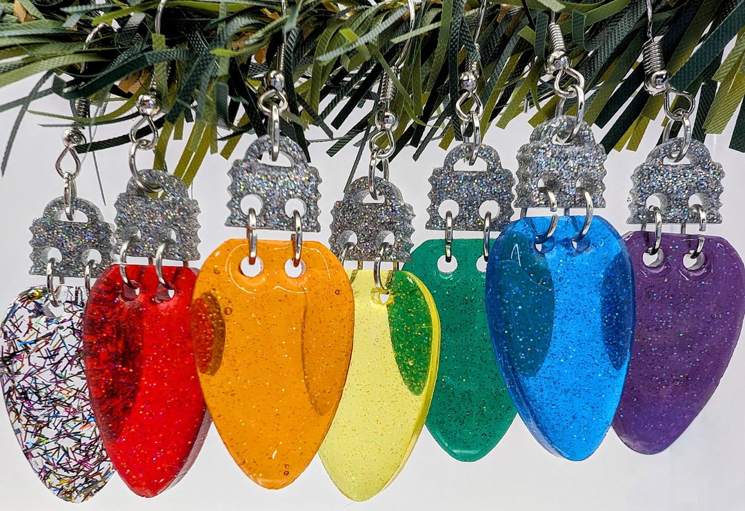 Handmade Christmas Lights Holiday Dangle Earrings Gift - Etsy