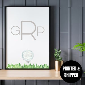 Personalized Modern Monogrammed Golf Wall Art Print, Kids Golf Wall Art ...