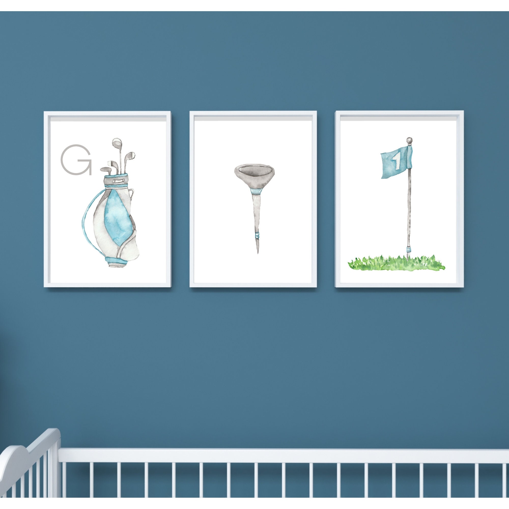 Personalized Golf Wall Art Set of 6 Prints, Custom Personalized Golf ...