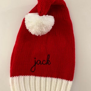 Personalized Embroidered Baby Santa Hat, Knit Embroidered Baby ...