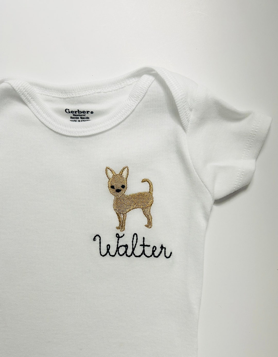 Personalized Embroidered Chihuahua Puppy Dog Baby Bodysuit, Baby ...