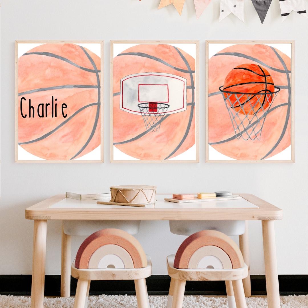 Personalized Basketball Wall Art Set of 3 Prints, Kids Wall Art Prints ...