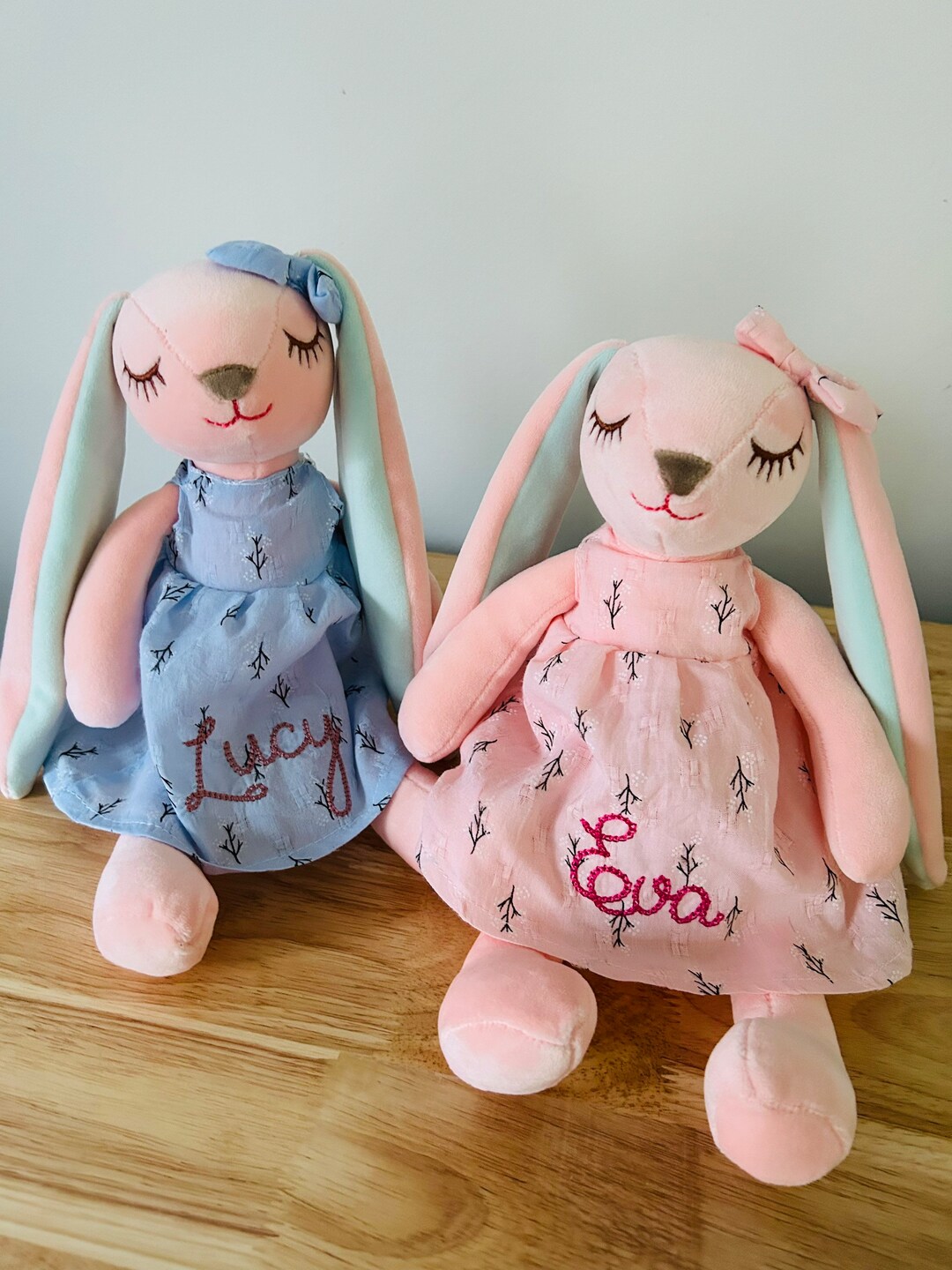 Embroidered Personalized Girls Bunny Plush Stuffed Animal, Embroidered ...