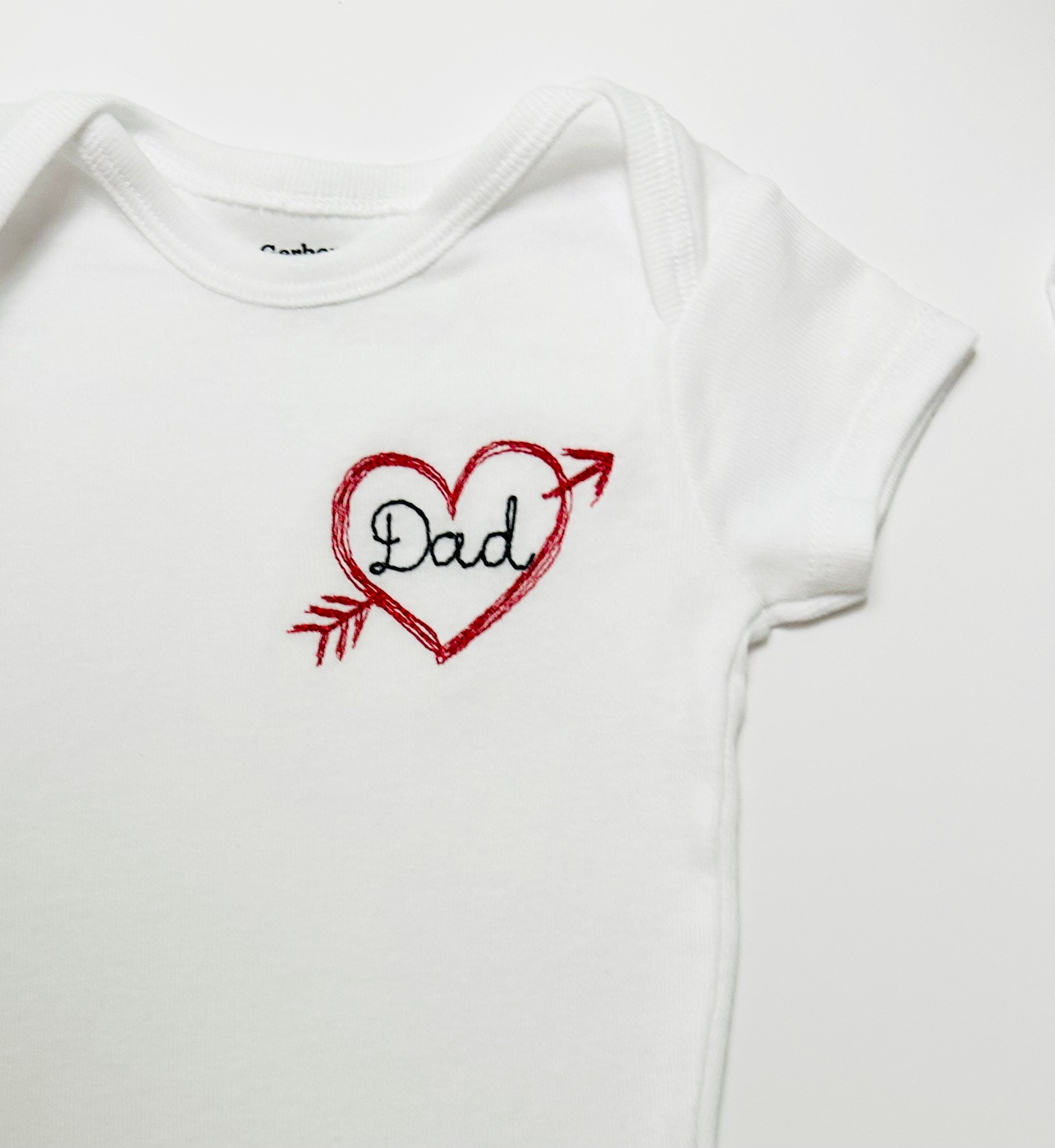 Embroidered Dad Heart ONESIES® Brand Baby Bodysuit, Gift for New Dad ...