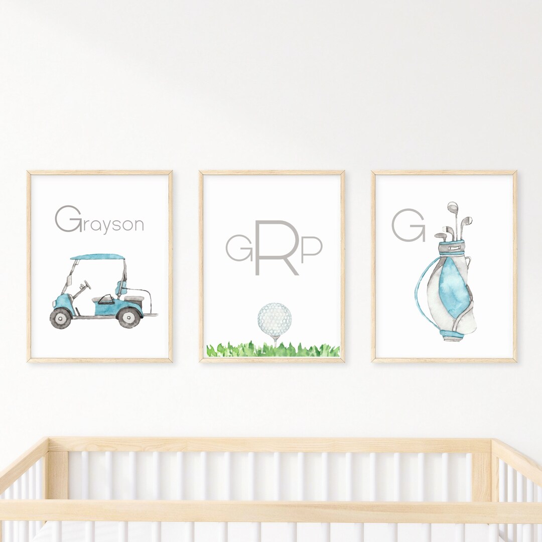 Personalized Golf Wall Art Set of 3 Prints, Custom Personalized Golf ...