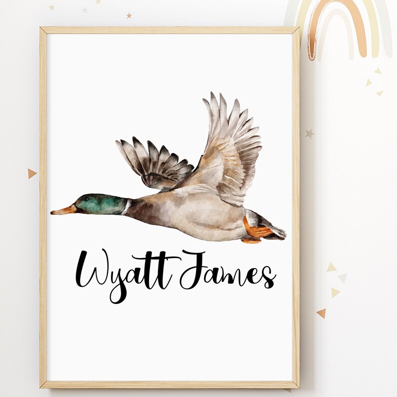 Personalized Duck Wall Art Set of 6 Prints, Mallard Wall Art Prints ...