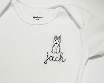 My Best Friend is a Husky Bodysuit, Custom Bodysuit, Baby Clothing ...