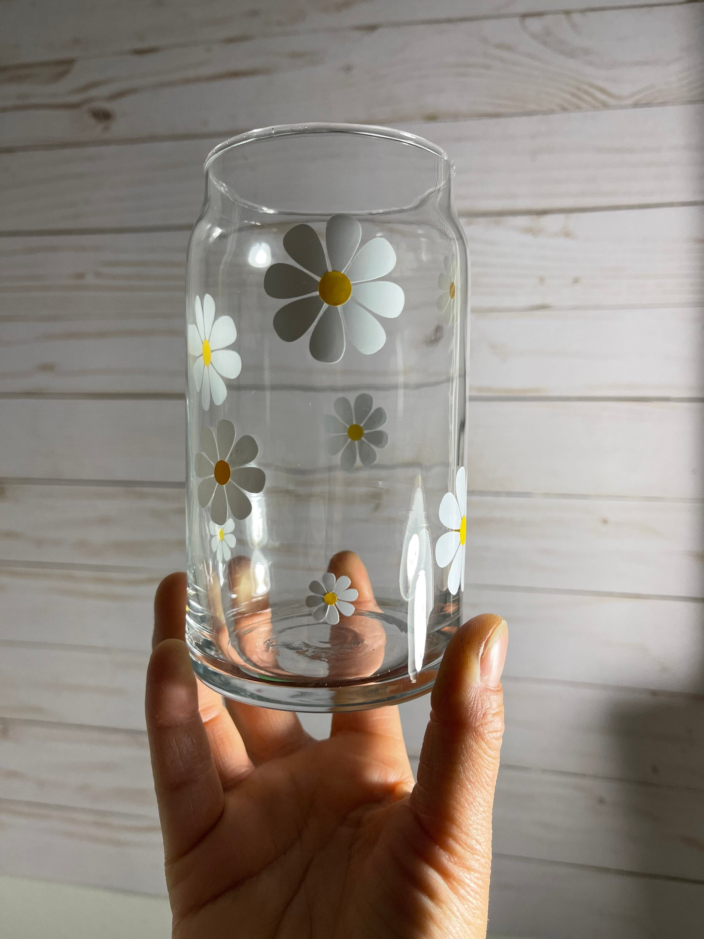 Daisy Glass Cup - Etsy