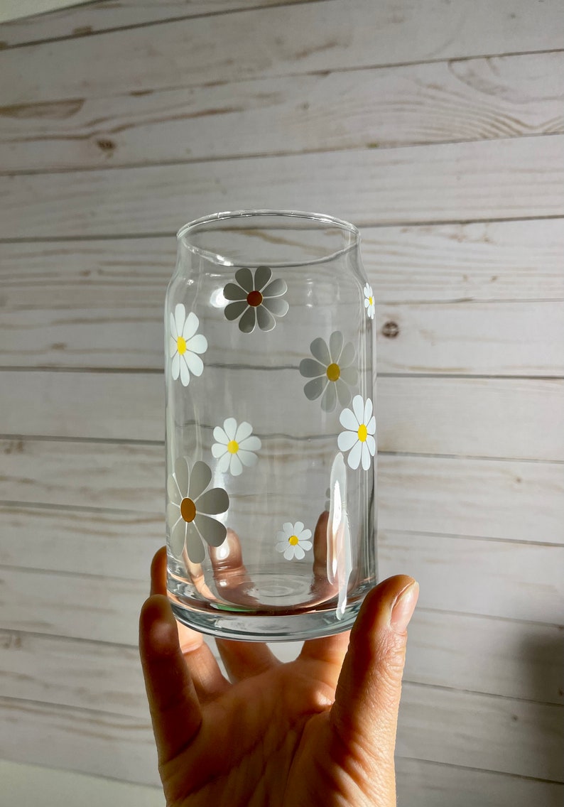 Daisy Glass Cup - Etsy